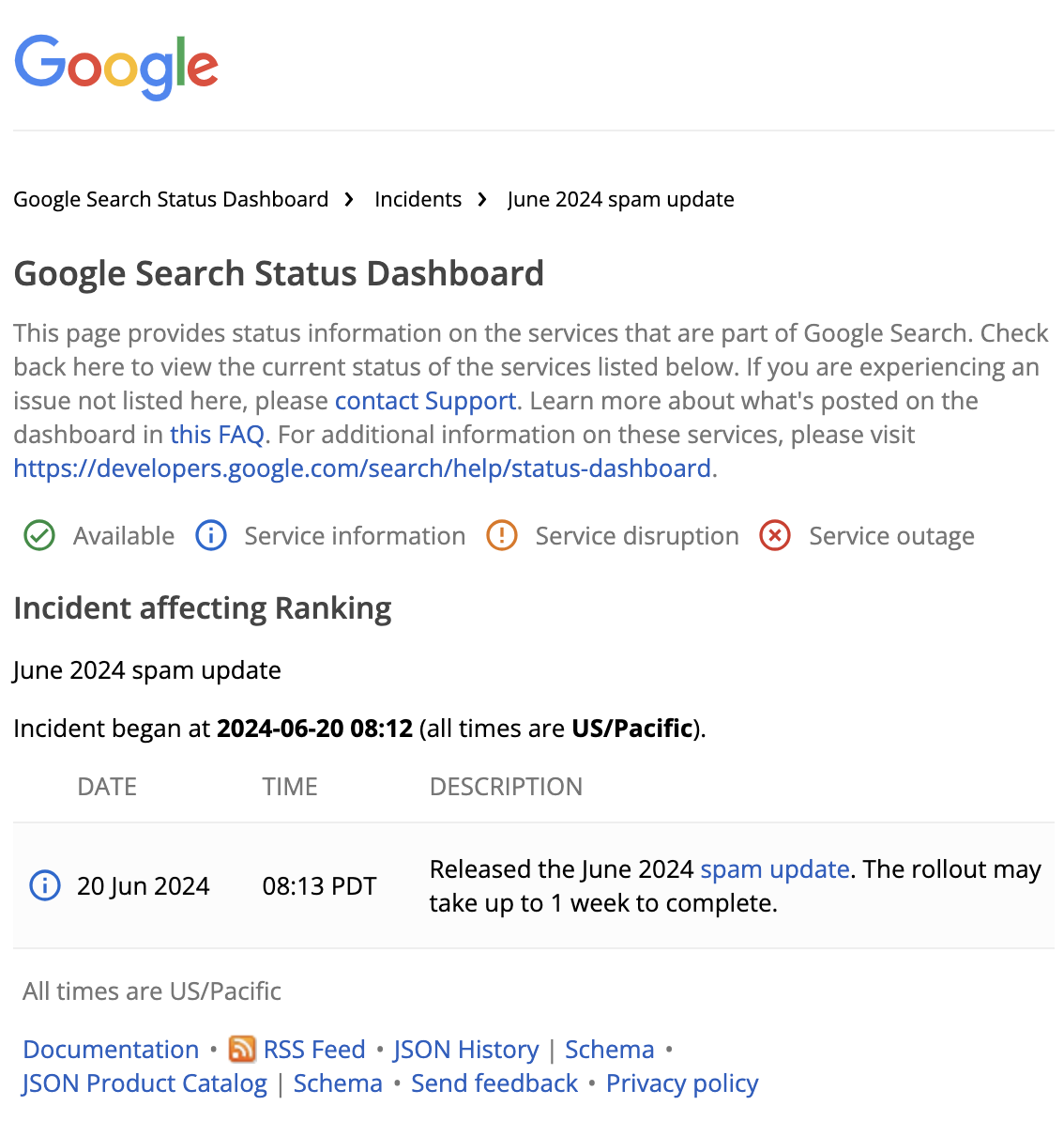 Juni 2024 Spam-Update im Google Search Status Dashboard - contentking.de